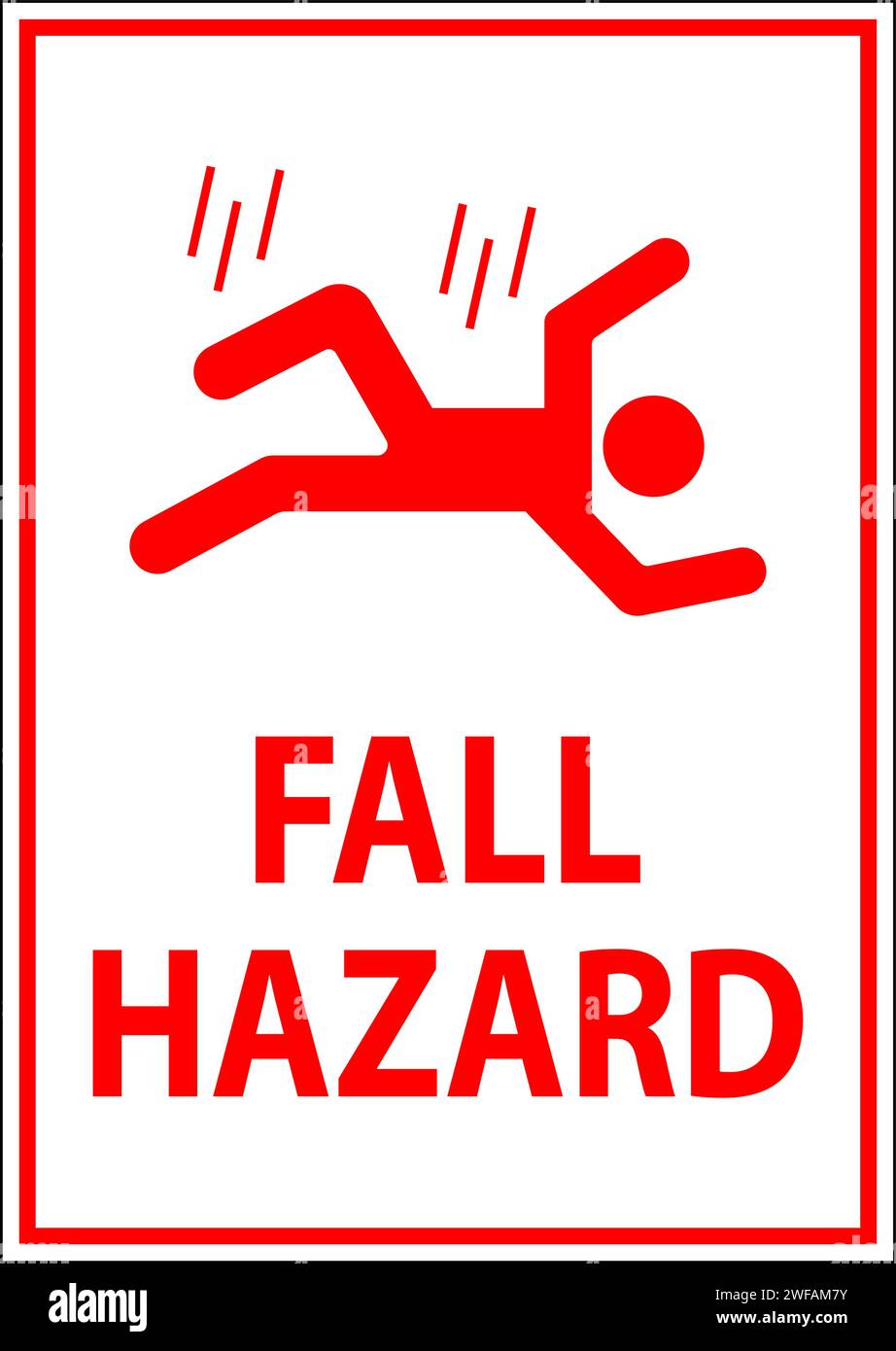 Caution Sign, Fall Hazard Stock Vector Image & Art - Alamy