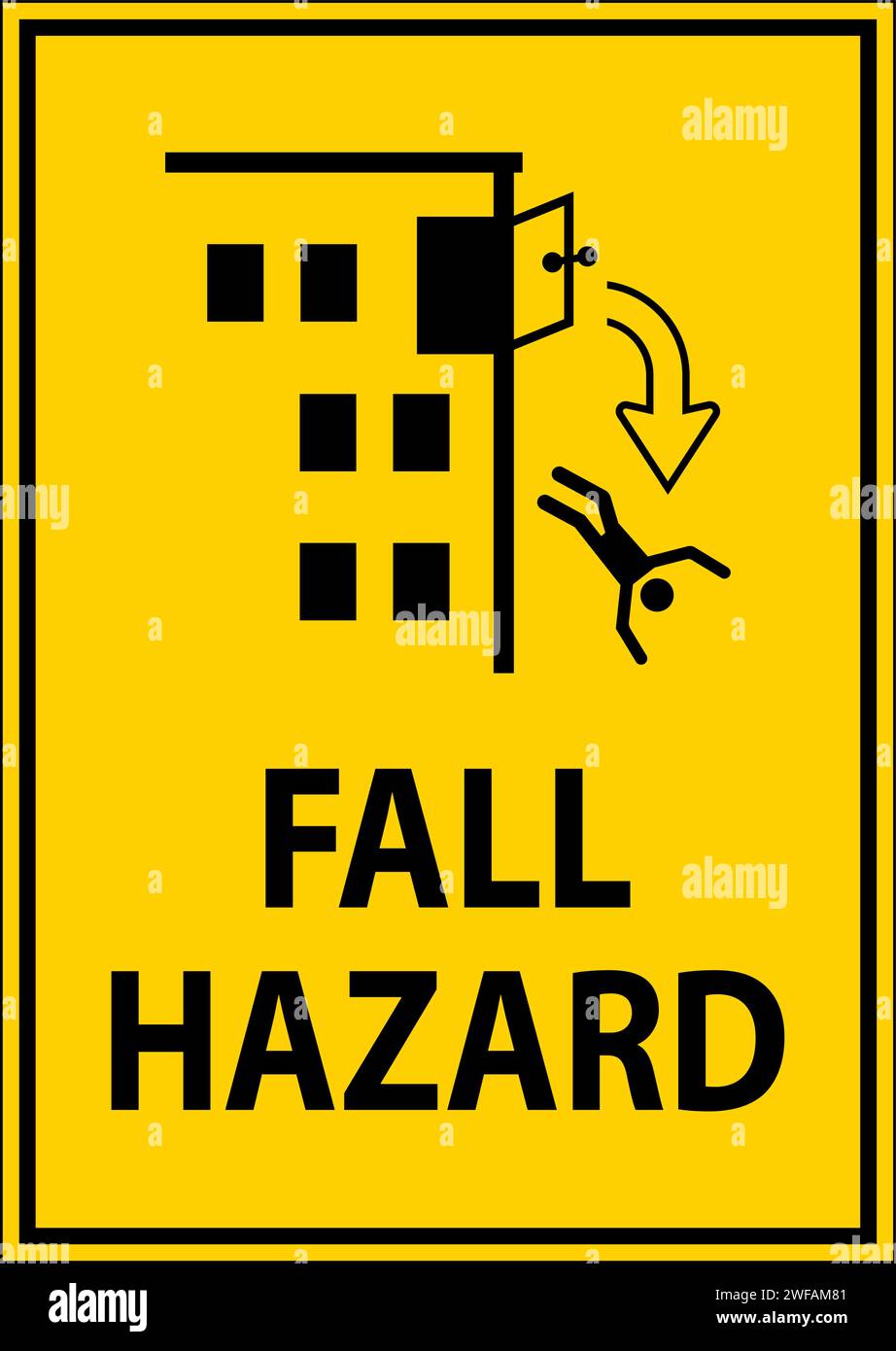 Caution Sign, Fall Hazard Stock Vector Image & Art - Alamy
