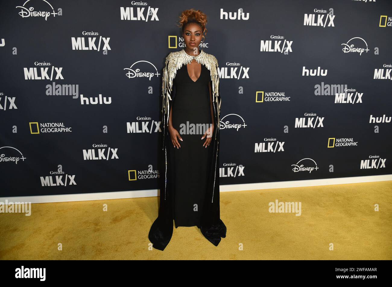 Jayme Lawson arrives at the premiere of "Genius: MLK/X" on Monday, Jan ...