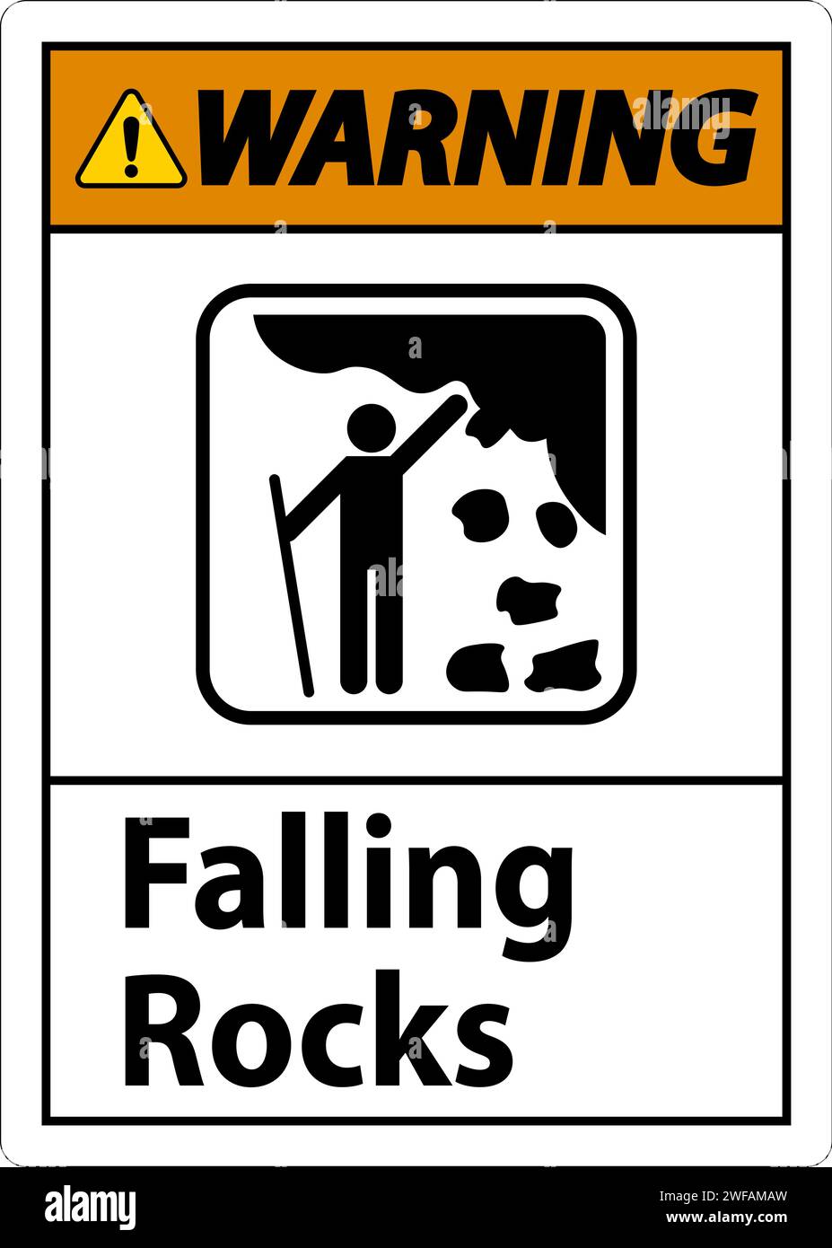 Warning Sign, Park Sign and Guide Sign, Falling Rocks Stock Vector ...