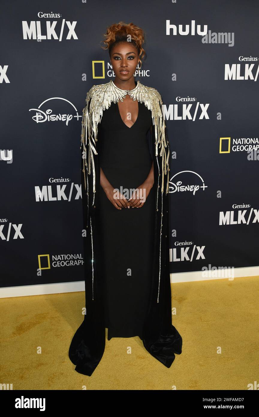 Jayme Lawson arrives at the premiere of "Genius: MLK/X" on Monday, Jan ...