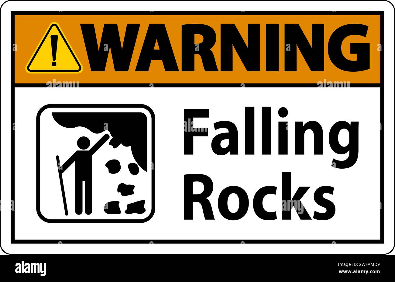 Warning Sign, Park Sign and Guide Sign, Falling Rocks Stock Vector ...