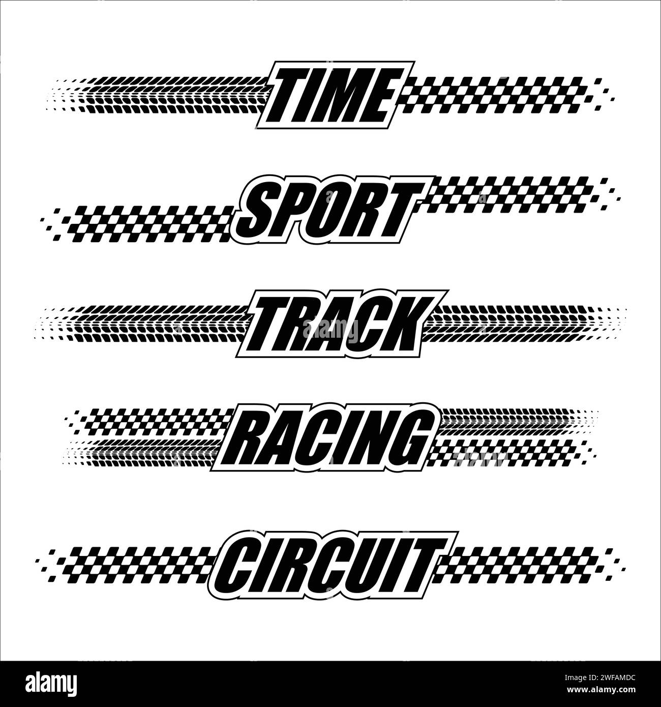 Sport flags text checkered tire words Stock Vector Image & Art - Alamy