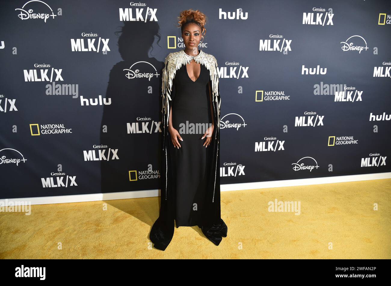 Jayme Lawson arrives at the premiere of "Genius: MLK/X" on Monday, Jan ...