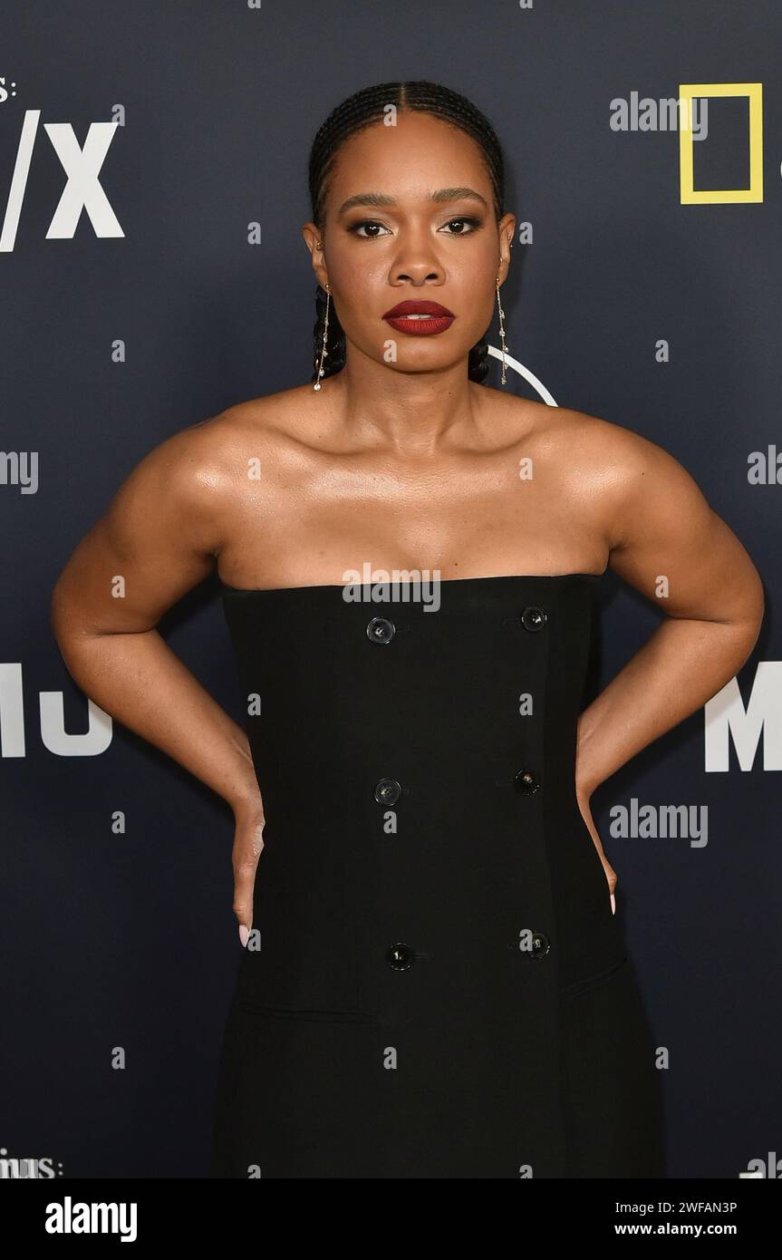 Weruche Opia arrives at the premiere of "Genius: MLK/X" on Monday, Jan. 29, 2024, at the Samuel ...