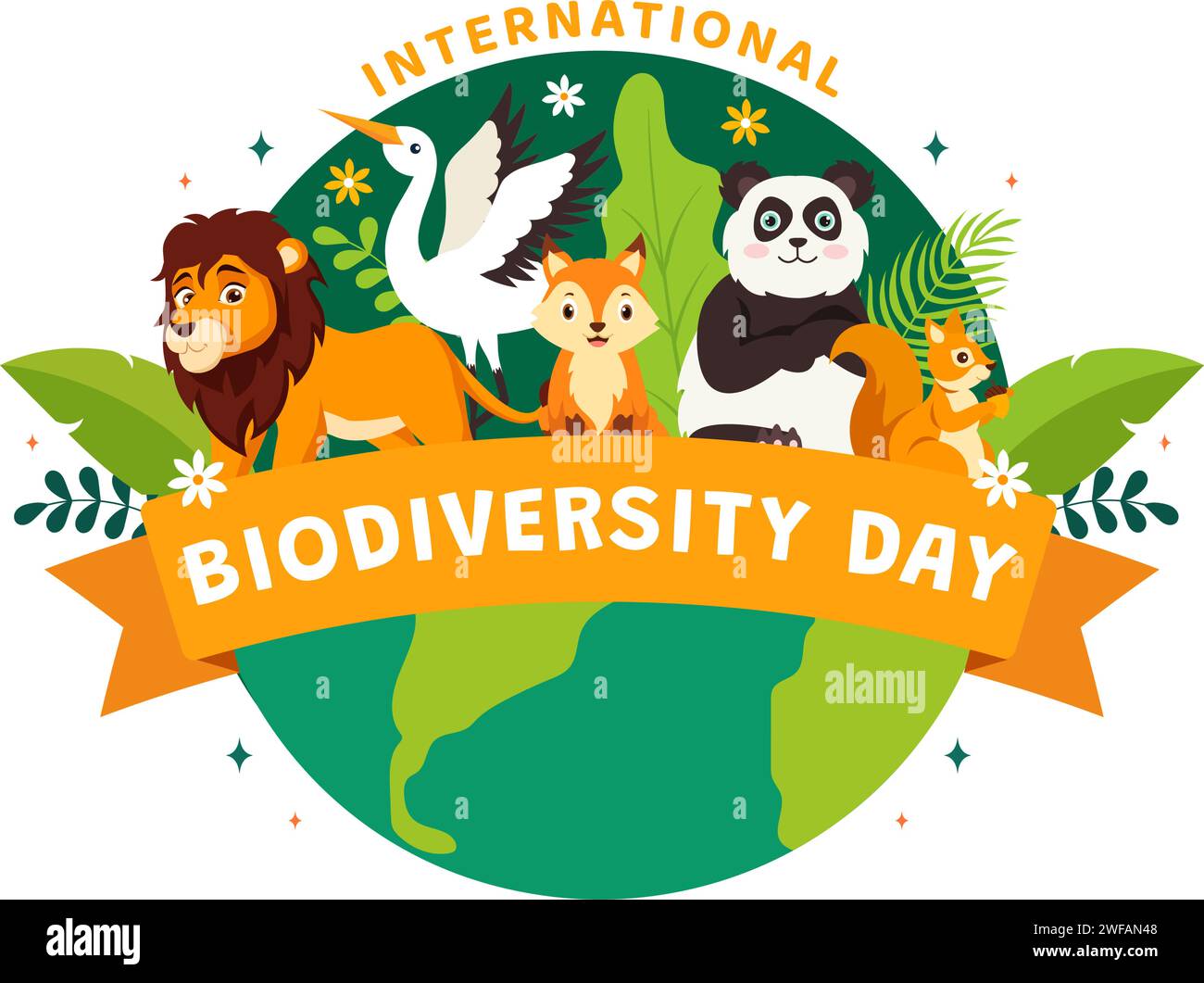 World Biodiversity Day Vector Illustration with Biological Diversity ...