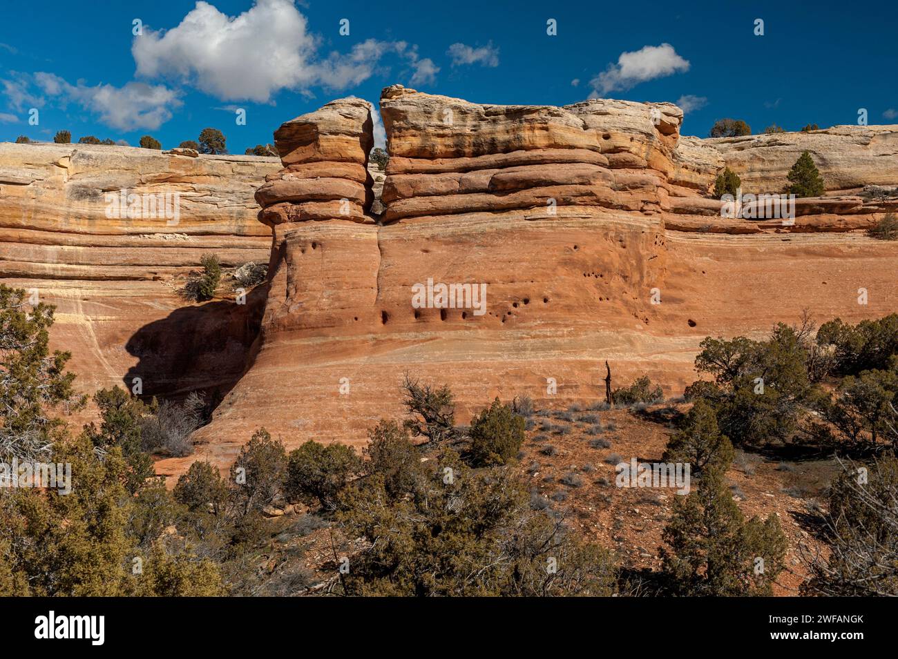 An Entrada sandstone feature in the side walls of Devil's Canyon, near ...