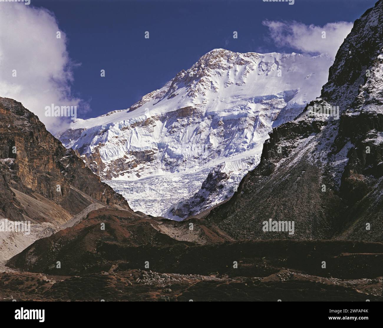 Kambachen, the southern-most major peak of the Kangchenjunga range in ...