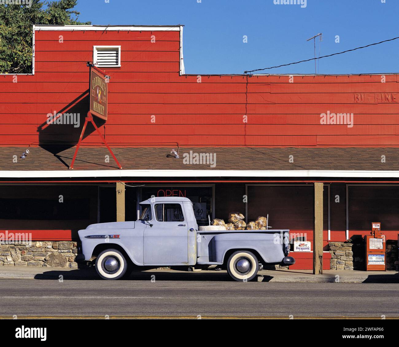 Old style pickup truck parked in front of hi-res stock photography and ...