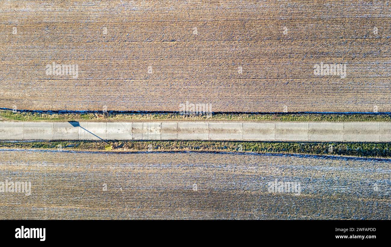 The aerial perspective in this image highlights the textural contrast ...