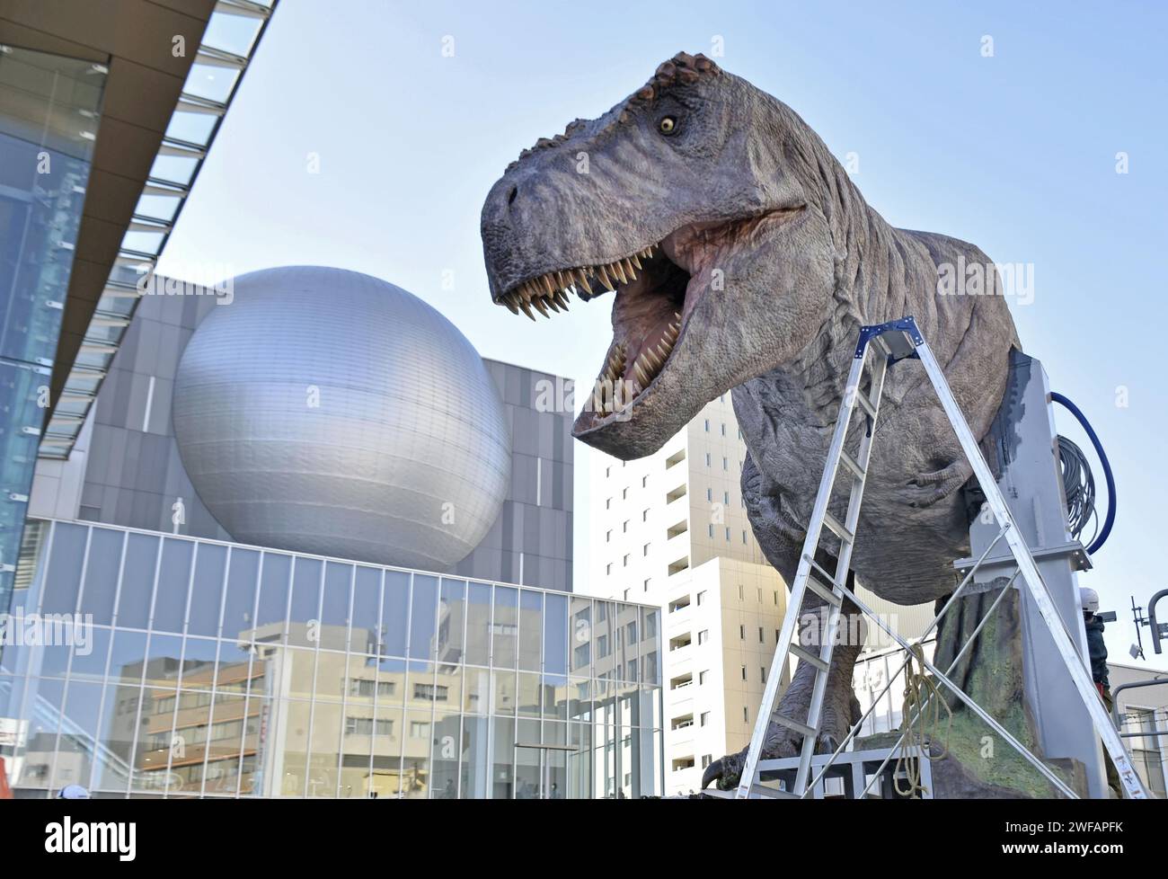 Photo taken on Jan. 30, 2024, shows a full-size statue of a ...