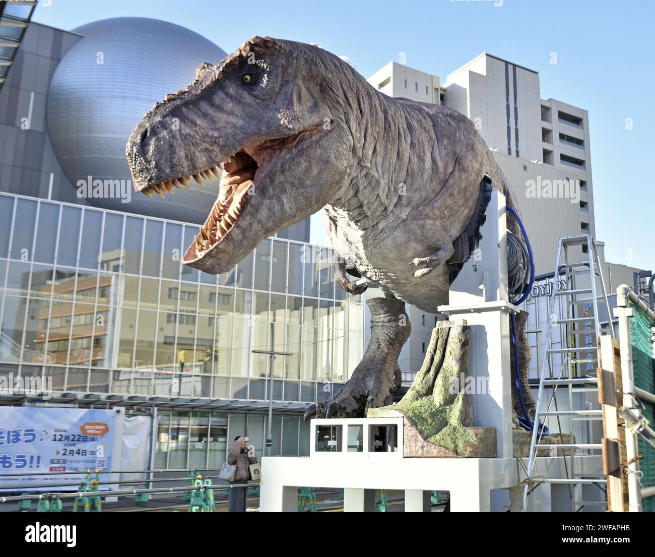 Photo taken on Jan. 30, 2024, shows a full-size statue of a ...