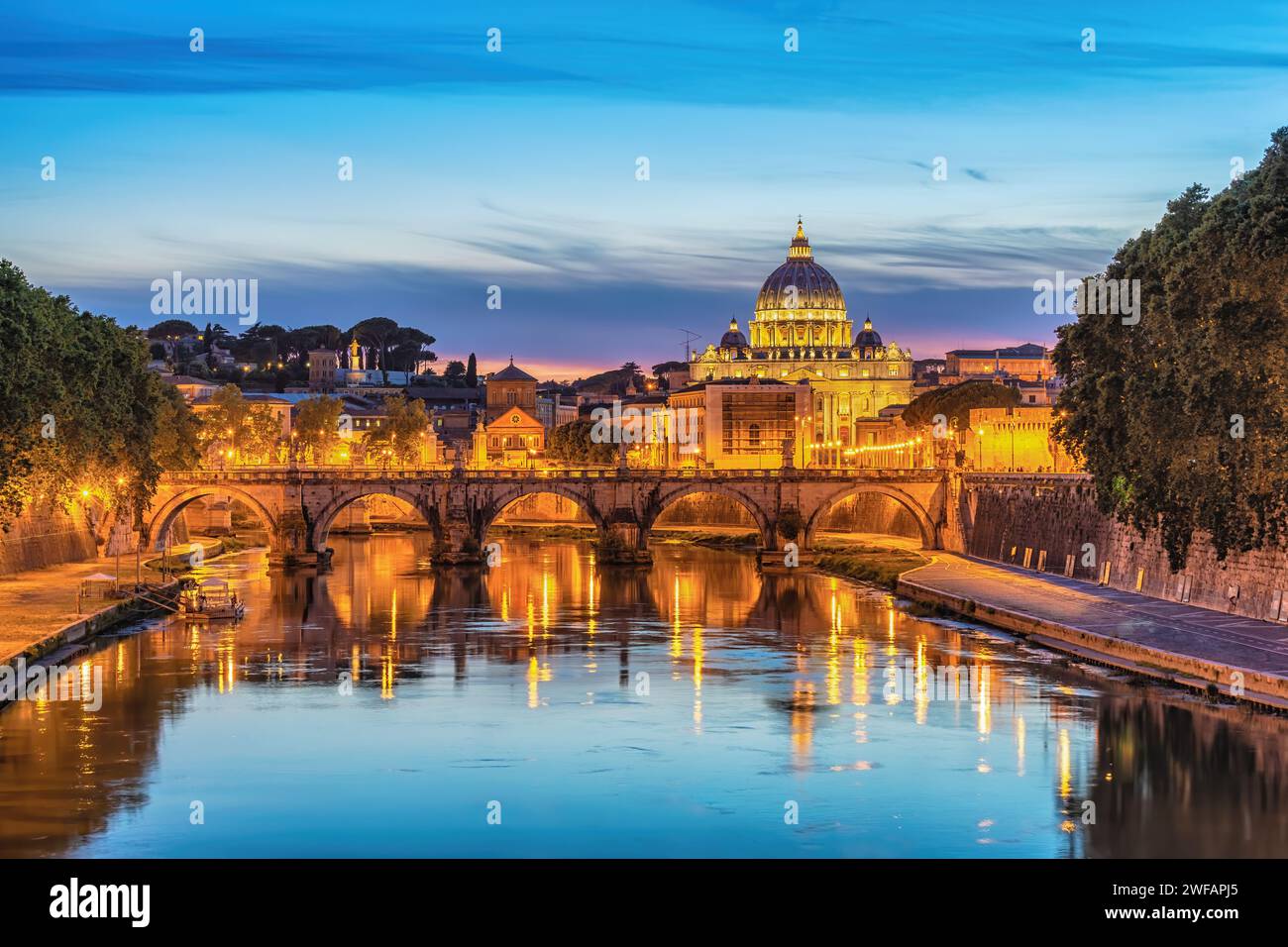 Rome Vatican Italy sunset city skyline at Tiber River Stock Photo - Alamy