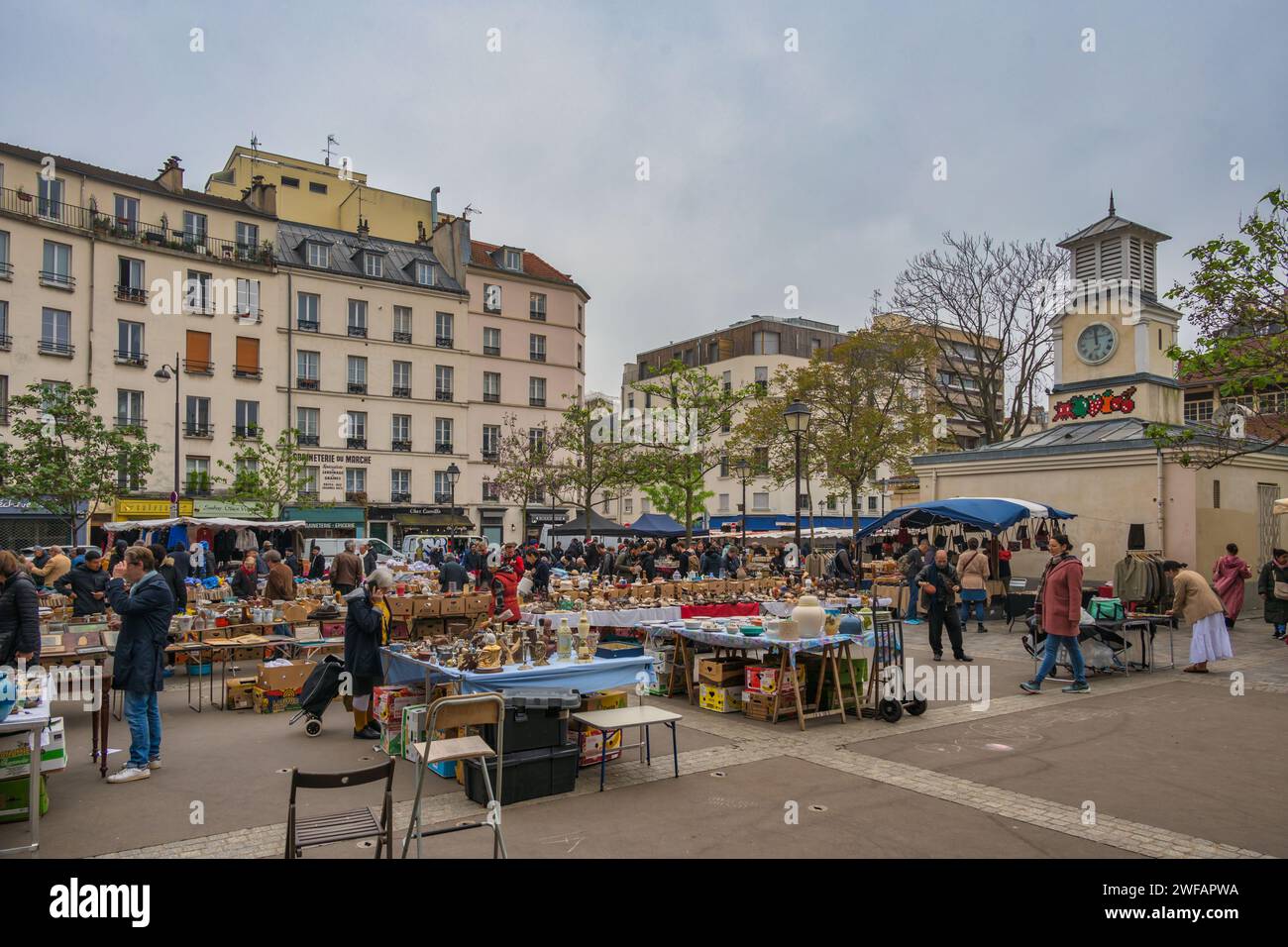 Paris, France - May 14, 2023: many tourist walking and shopping at ...