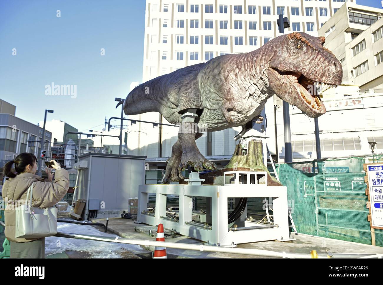 Photo taken on Jan. 30, 2024, shows a full-size statue of a ...