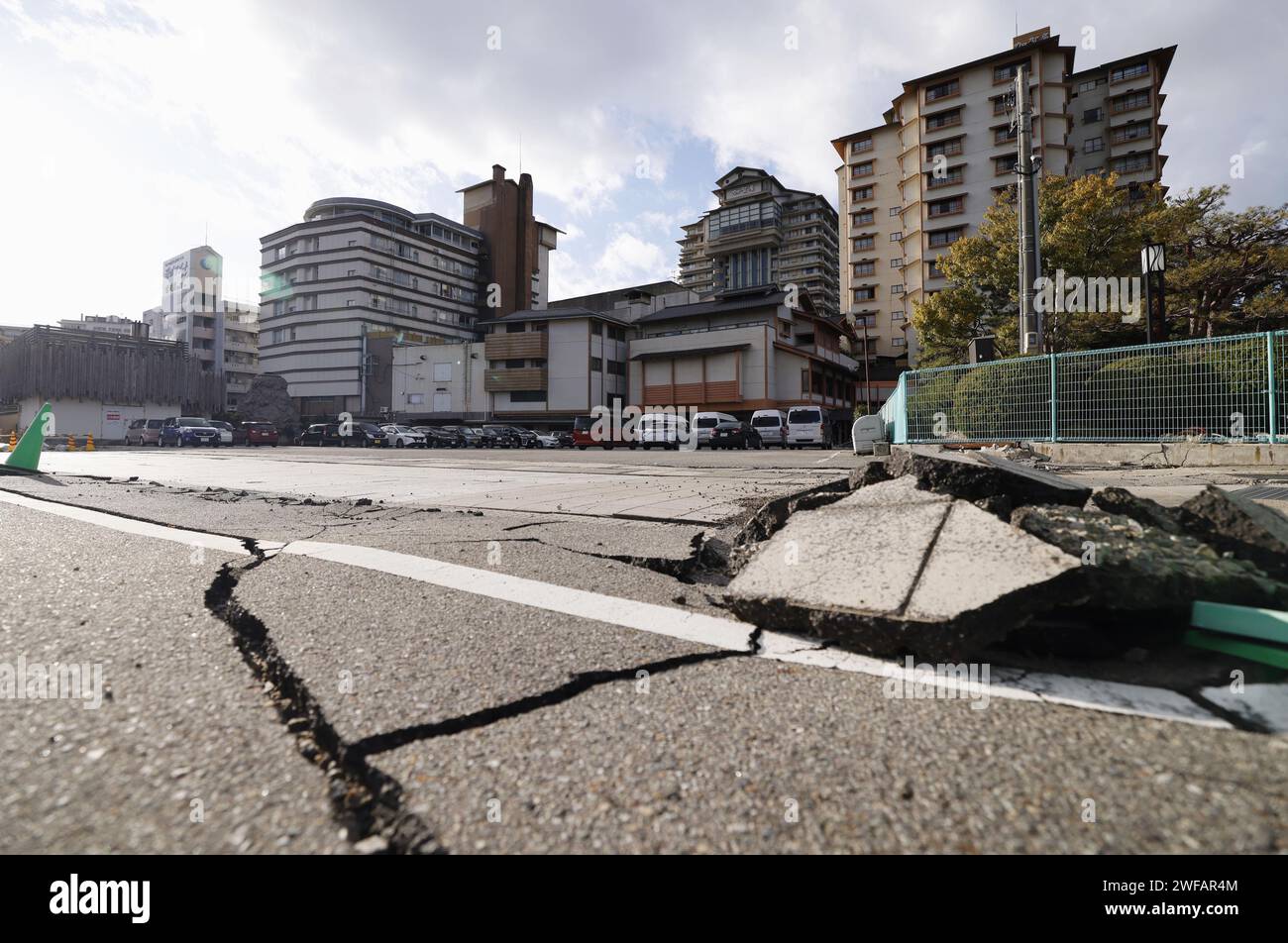 The Wakura hot spring resort area in Nanao in central Japan's Ishikawa ...