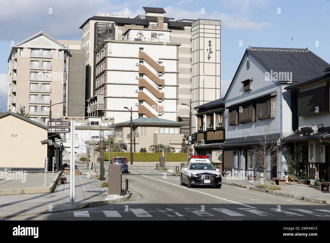 The Wakura hot spring resort area in Nanao in central Japan's Ishikawa ...