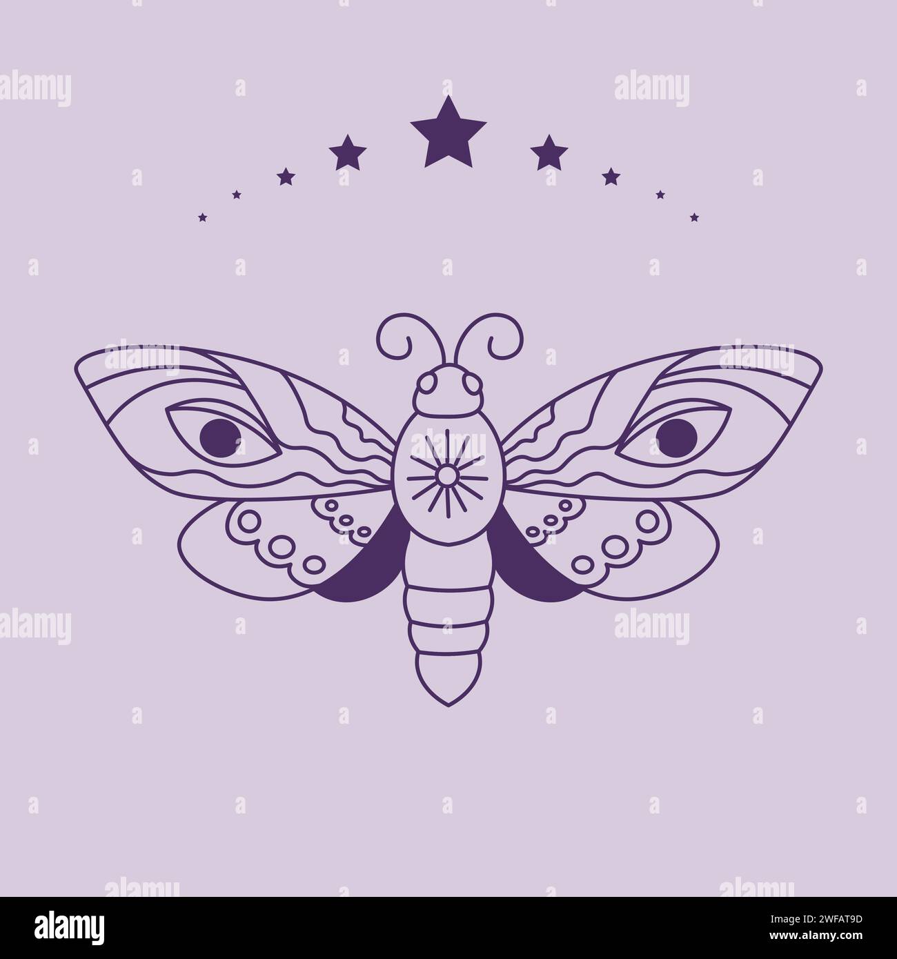 Mystical lepidoptera with wings adorned with eyes Stock Vector Image ...