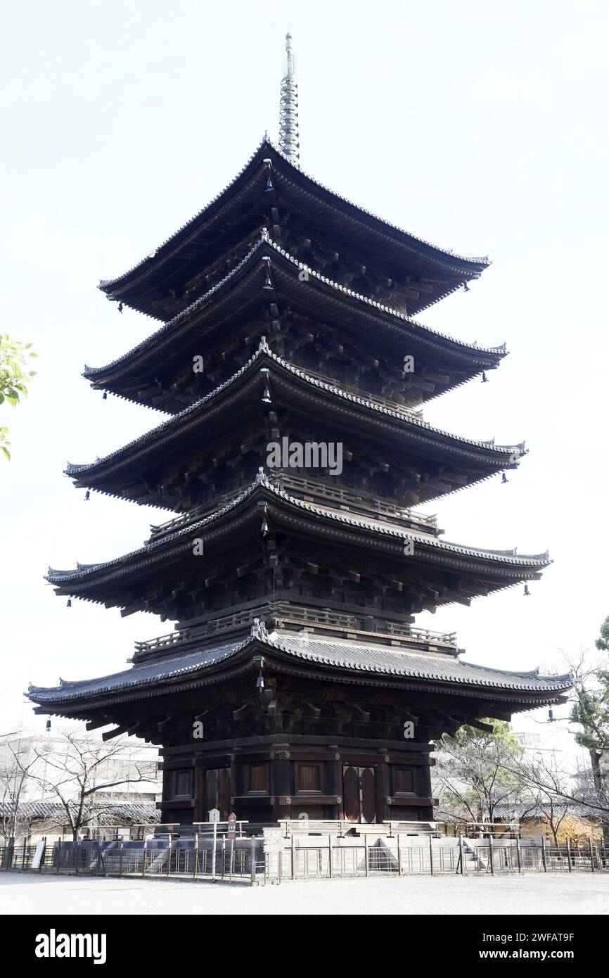 A photo shows Five-storey Pagoda at To-ji temple in Kyoto City, Kyoto ...