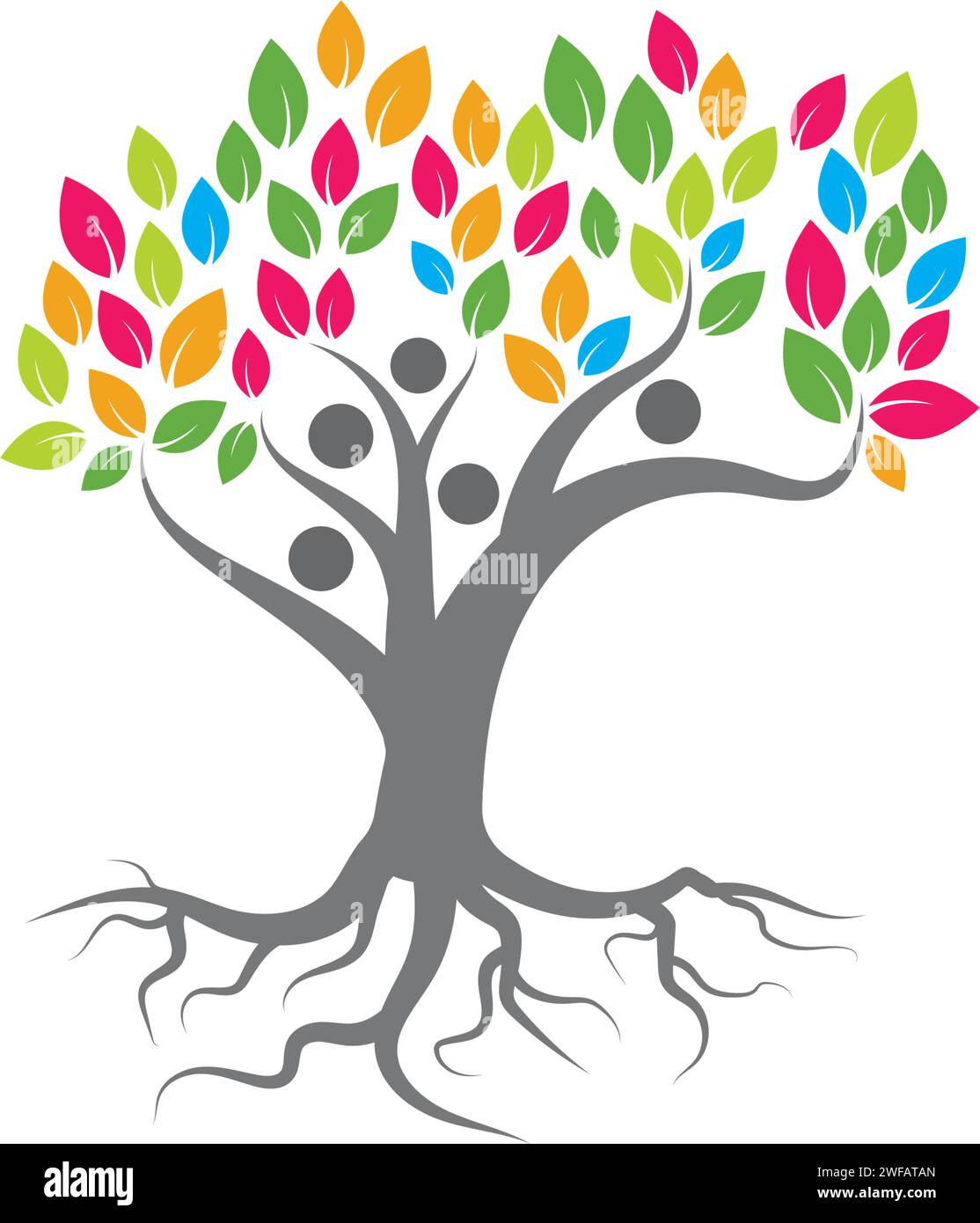 family tree logo vector template Stock Vector Image & Art - Alamy