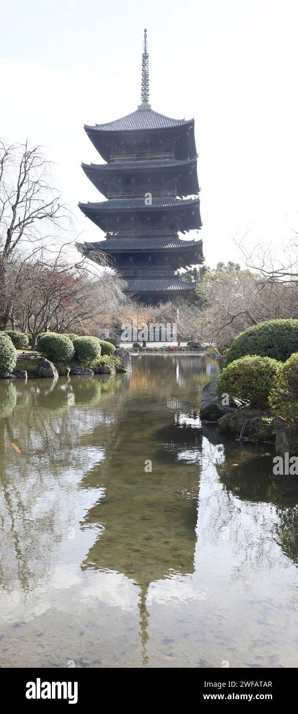 A photo shows Five-storey Pagoda at To-ji temple in Kyoto City, Kyoto ...