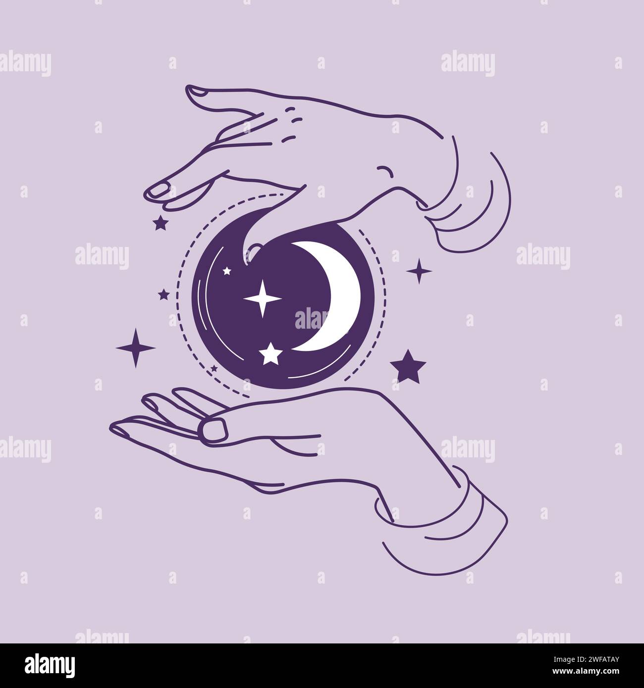 Hand holding spiritual moon hi-res stock photography and images - Alamy