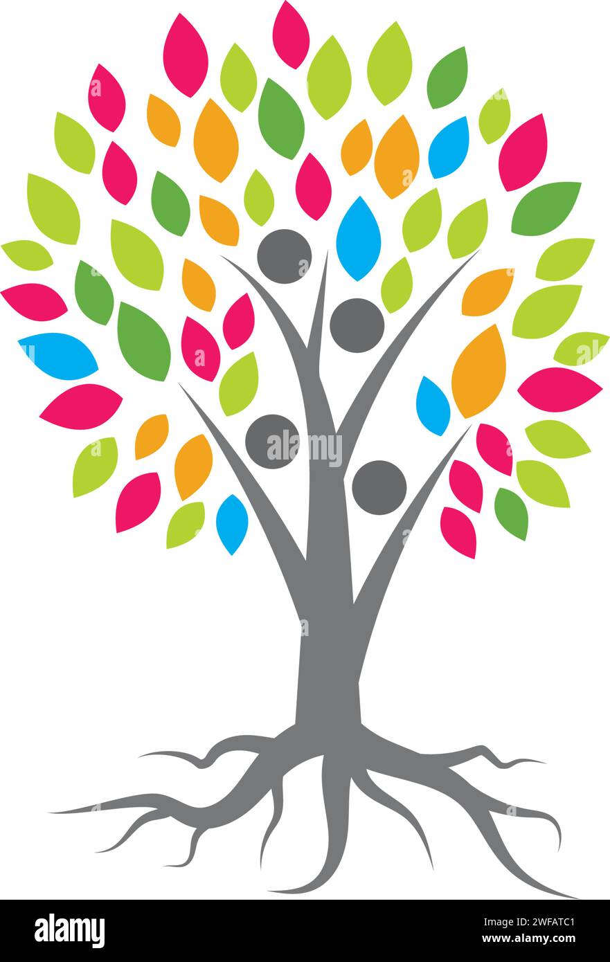 family tree logo vector template Stock Vector Image & Art - Alamy