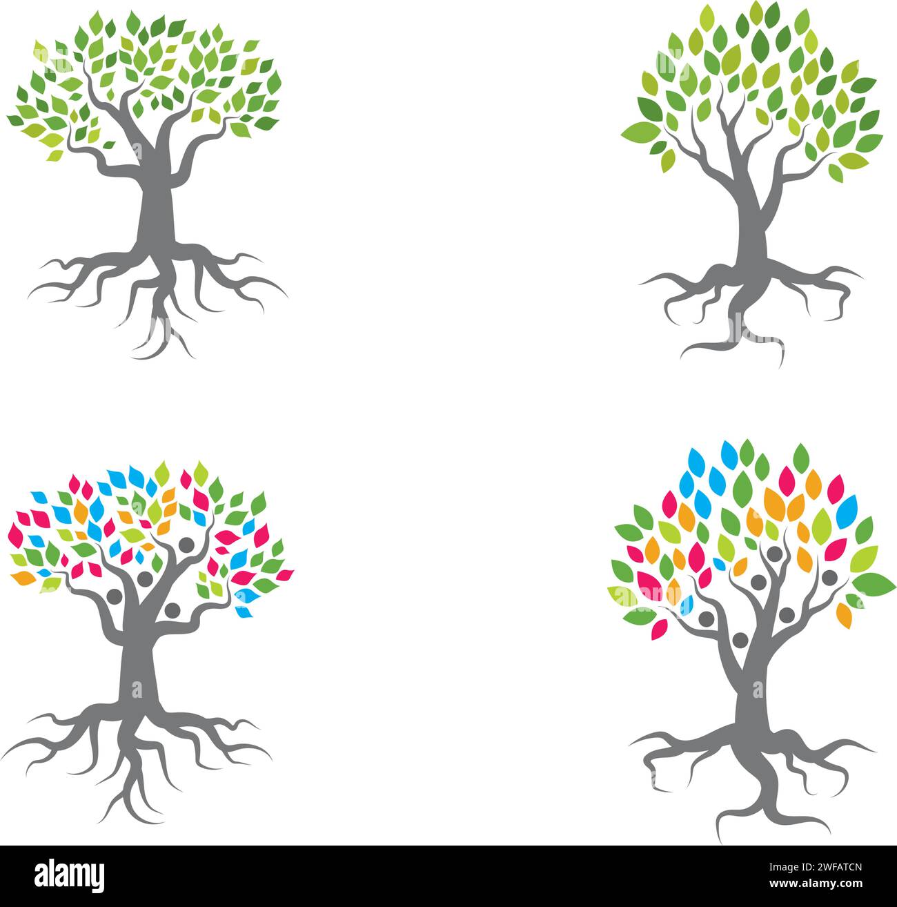 family tree logo vector template Stock Vector Image & Art - Alamy