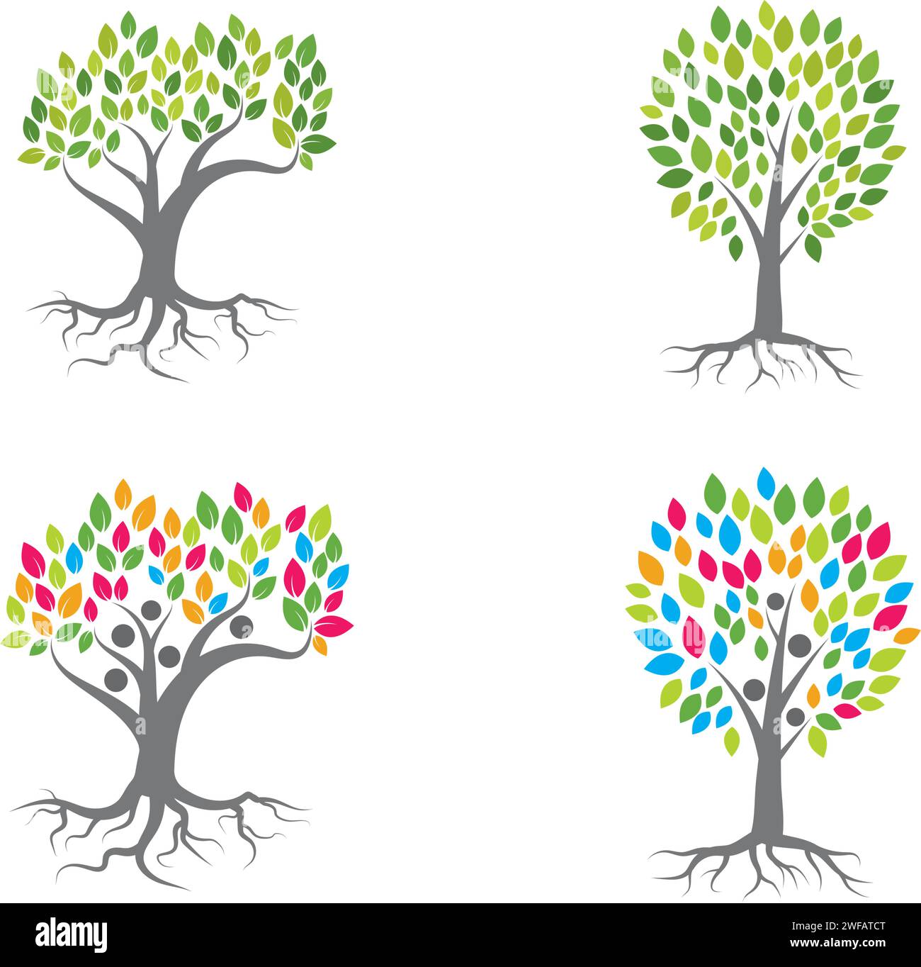family tree logo vector template Stock Vector Image & Art - Alamy