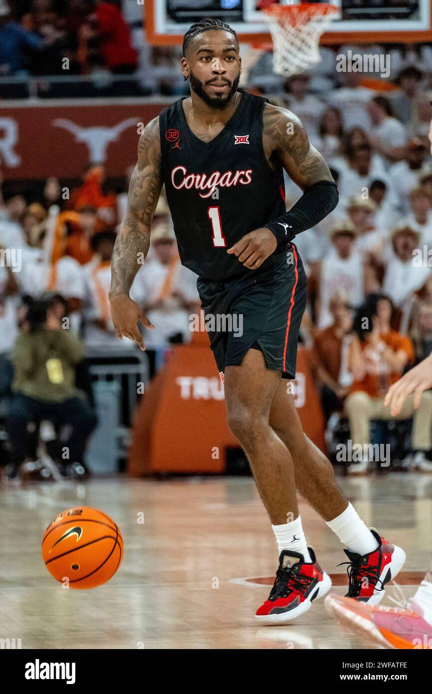 Jan 29, 2024. Jamal Shead #1 of the #4 Houston Cougars in action vs the ...