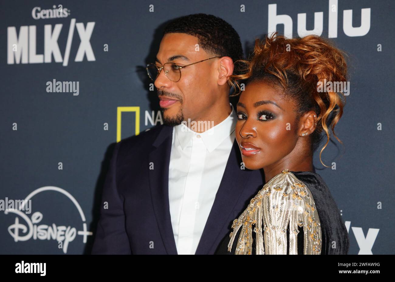Beverly Hills, USA. 29th Jan, 2024. Aaron Pierre, Jayme Lawson arrives ...