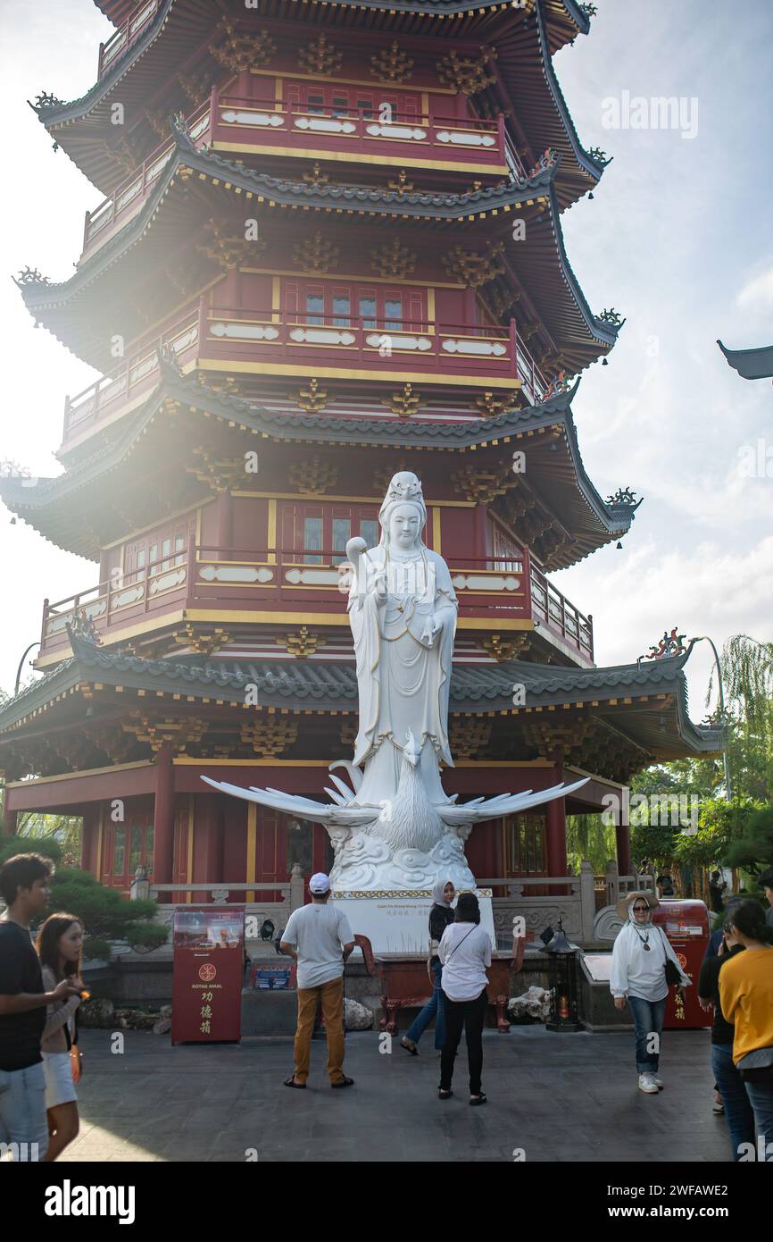Jakarta, Indonesia - May 1, 023: People visiting Pantai Indah Kapuk ...