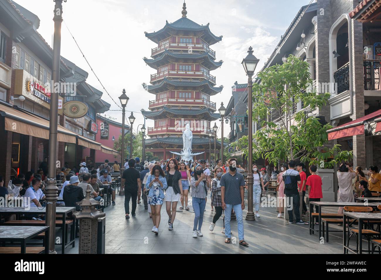 Jakarta, Indonesia - May 1, 023: People visiting Pantai Indah Kapuk ...