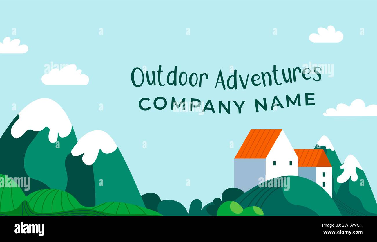 Outdoors Adventures business card, company name Stock Vector Image ...