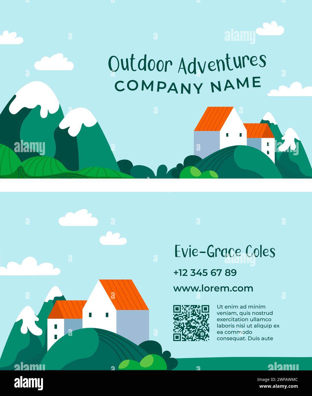 Outdoor adventures, business cards for travelers Stock Vector Image ...