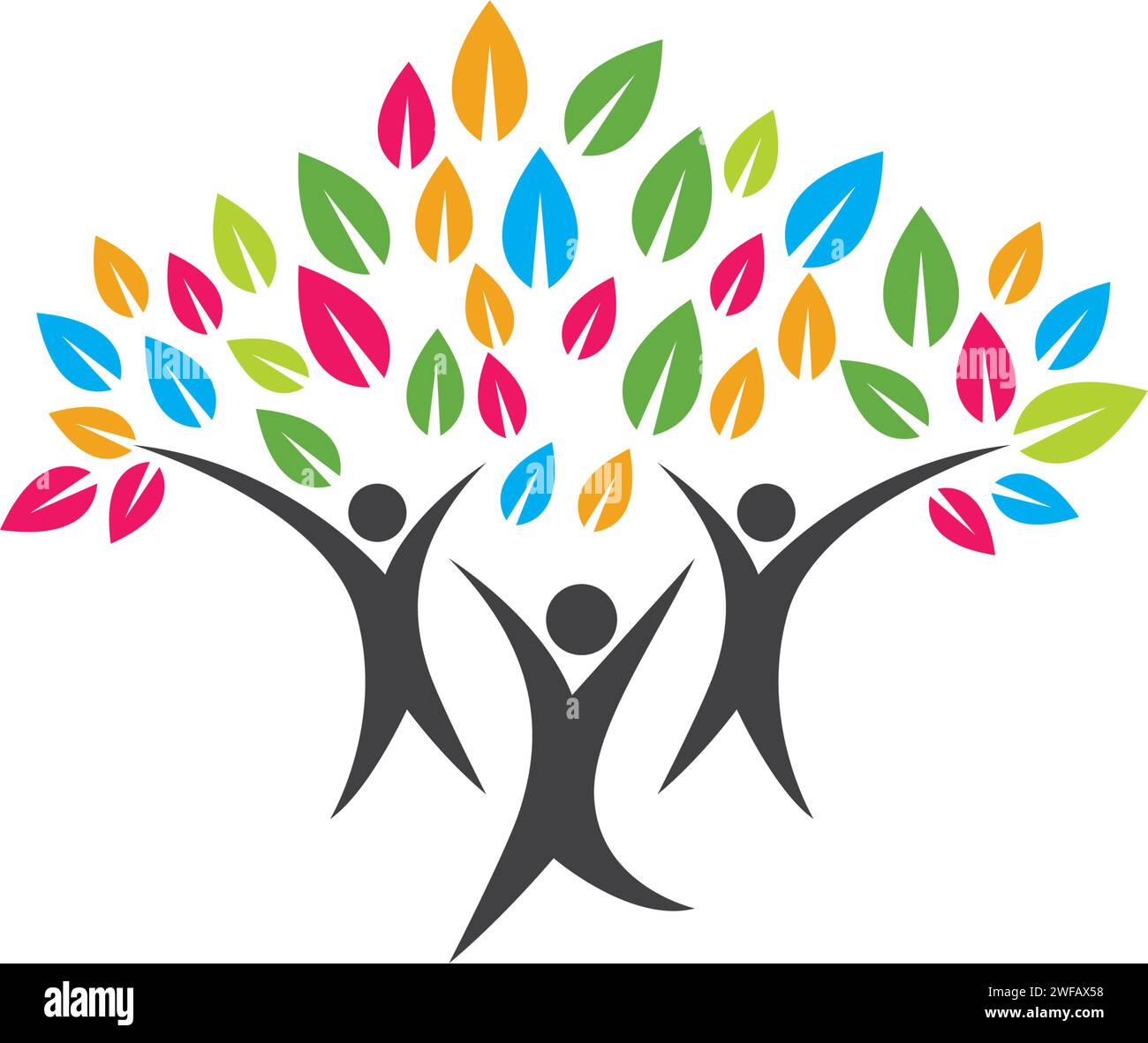 family tree symbol icon logo design template Stock Vector Image & Art ...