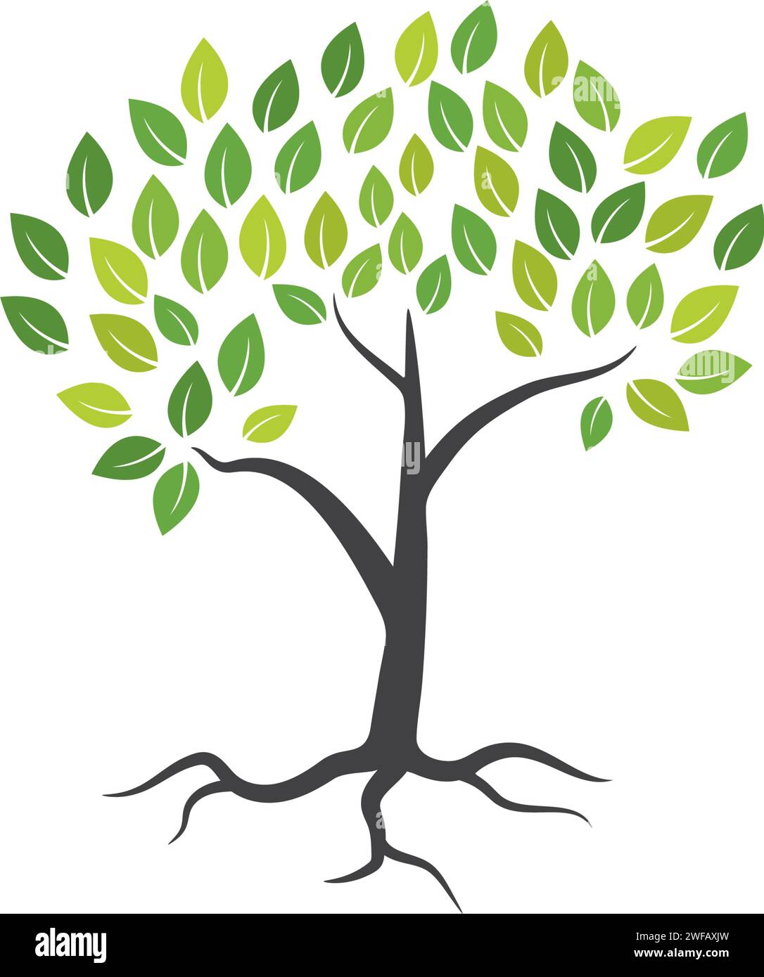 Tree icon concept of a stylized tree with letter Stock Vector Image ...