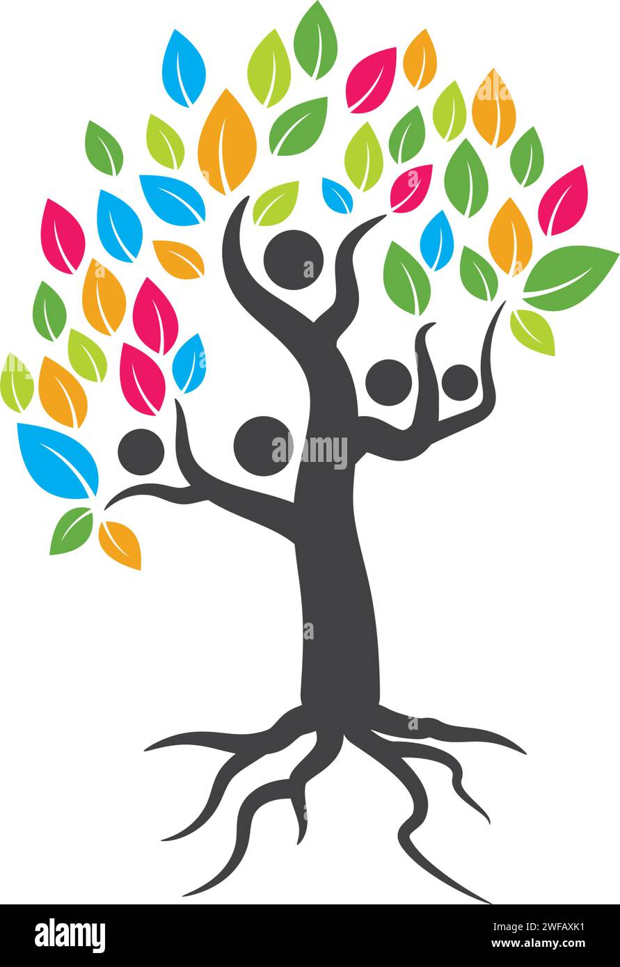 family tree symbol icon logo design template Stock Vector Image & Art ...