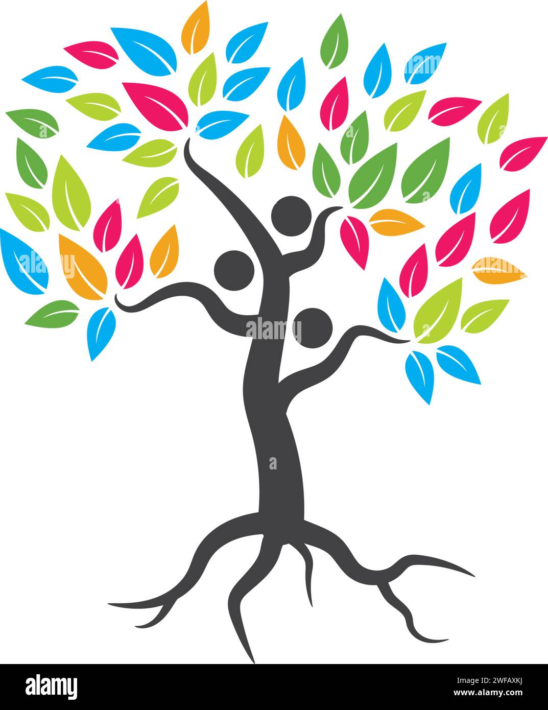 family tree symbol icon logo design template Stock Vector Image & Art ...
