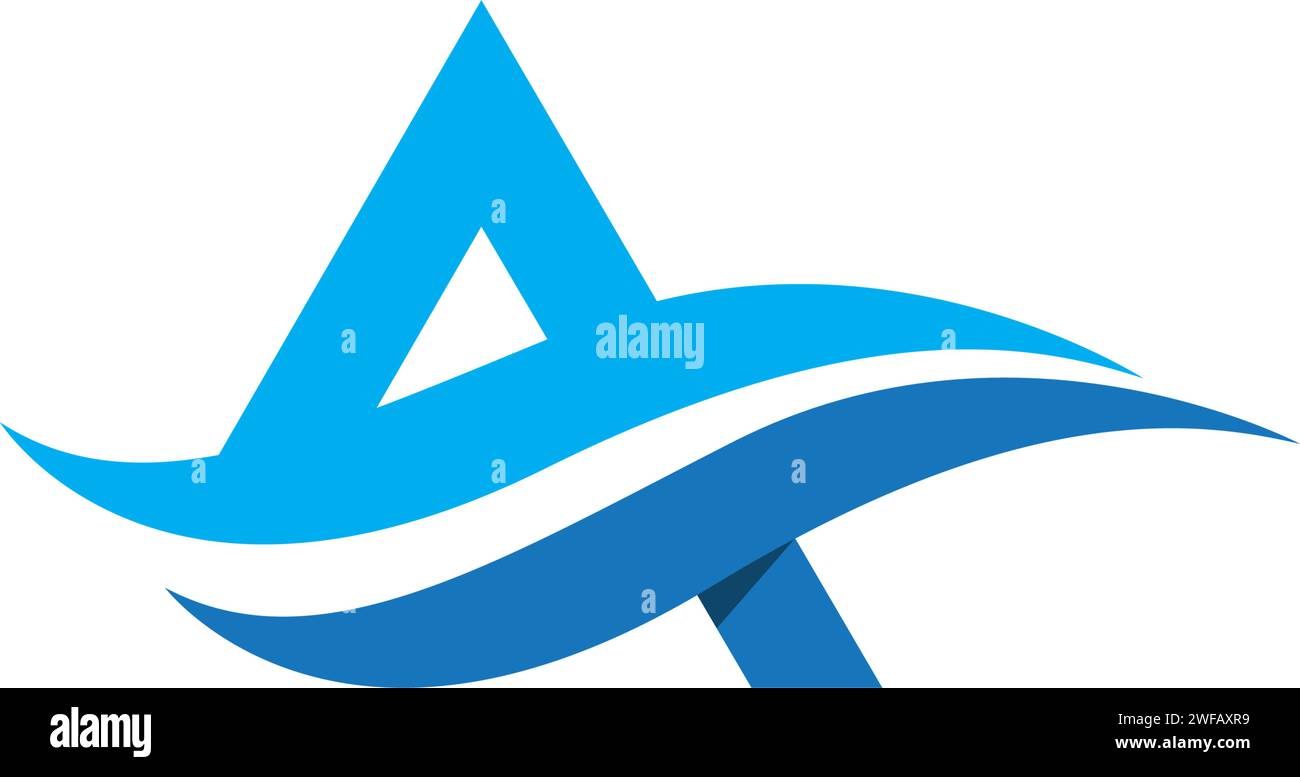 A letter wave Logo Template vector illustration Stock Vector Image ...