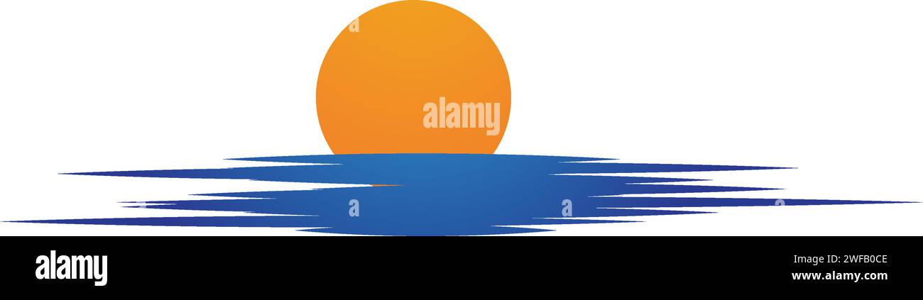 Vector Icon Logo Template Sun over horizon Stock Vector Image & Art - Alamy