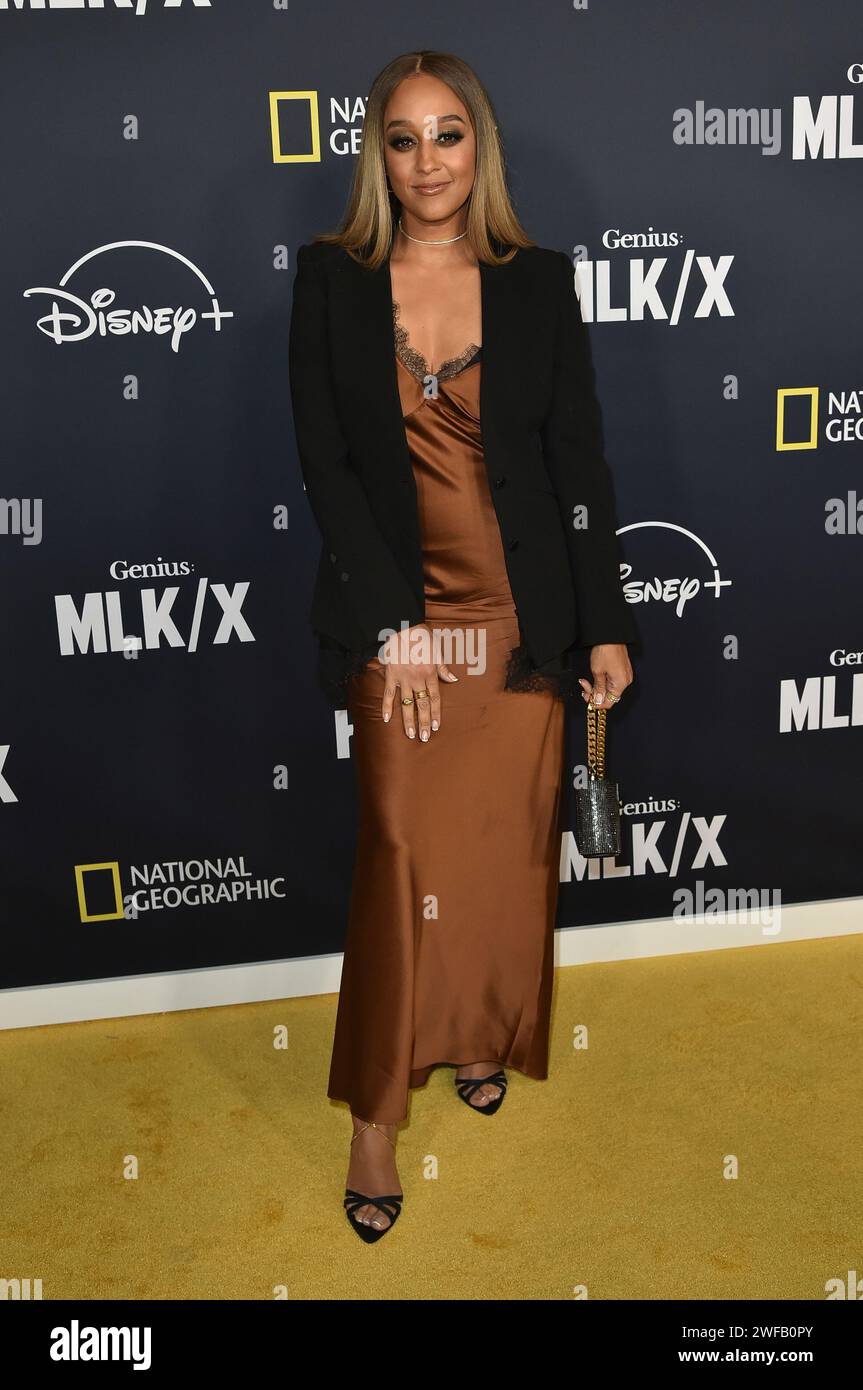 Tia Mowrey arrives at the premiere of "Genius: MLK/X" on Monday, Jan ...