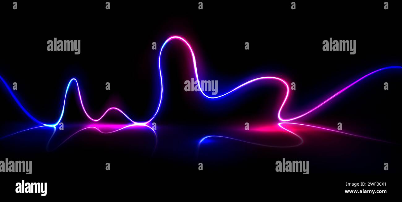 Neon laser wave for music equalizer concept. Realistic vector ...