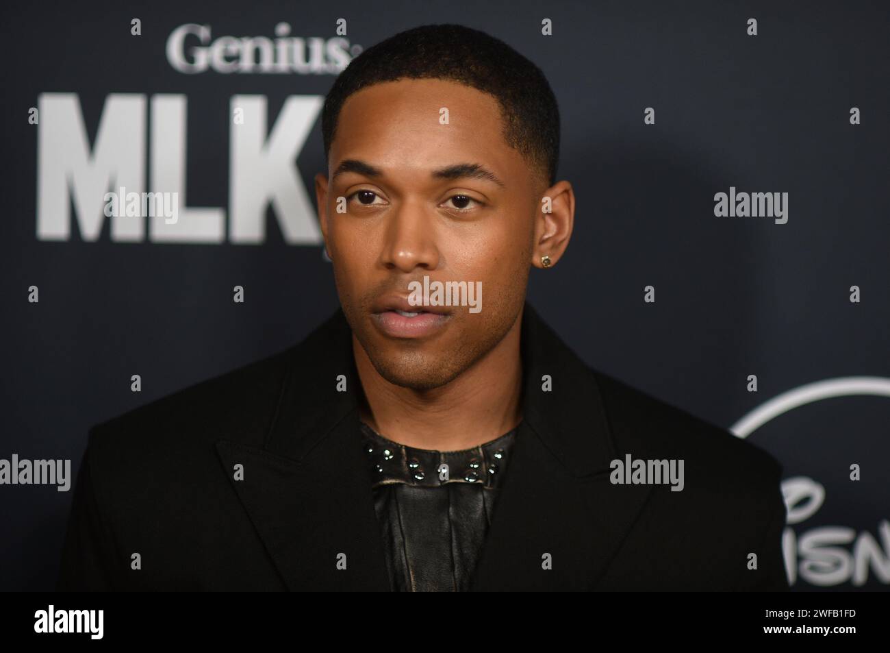 Kelvin Harrison Jr. arrives at the premiere of "Genius: MLK/X" on ...