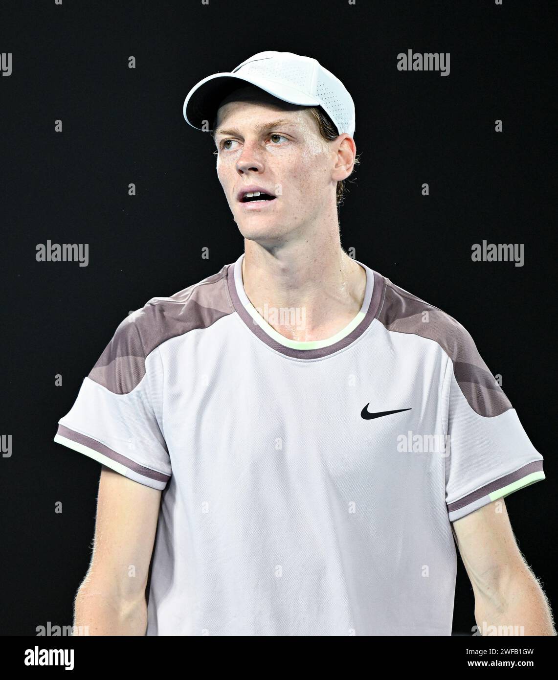 Melbourne, Australie. 28th Jan, 2024. Jannik Sinner of Italy during the ...