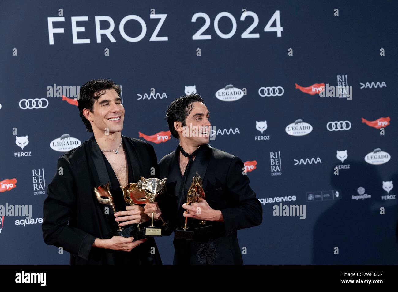 Madrid, Spain. 27th Jan, 2024. (L-R) Javier Calvo and Javier Ambrossi ...