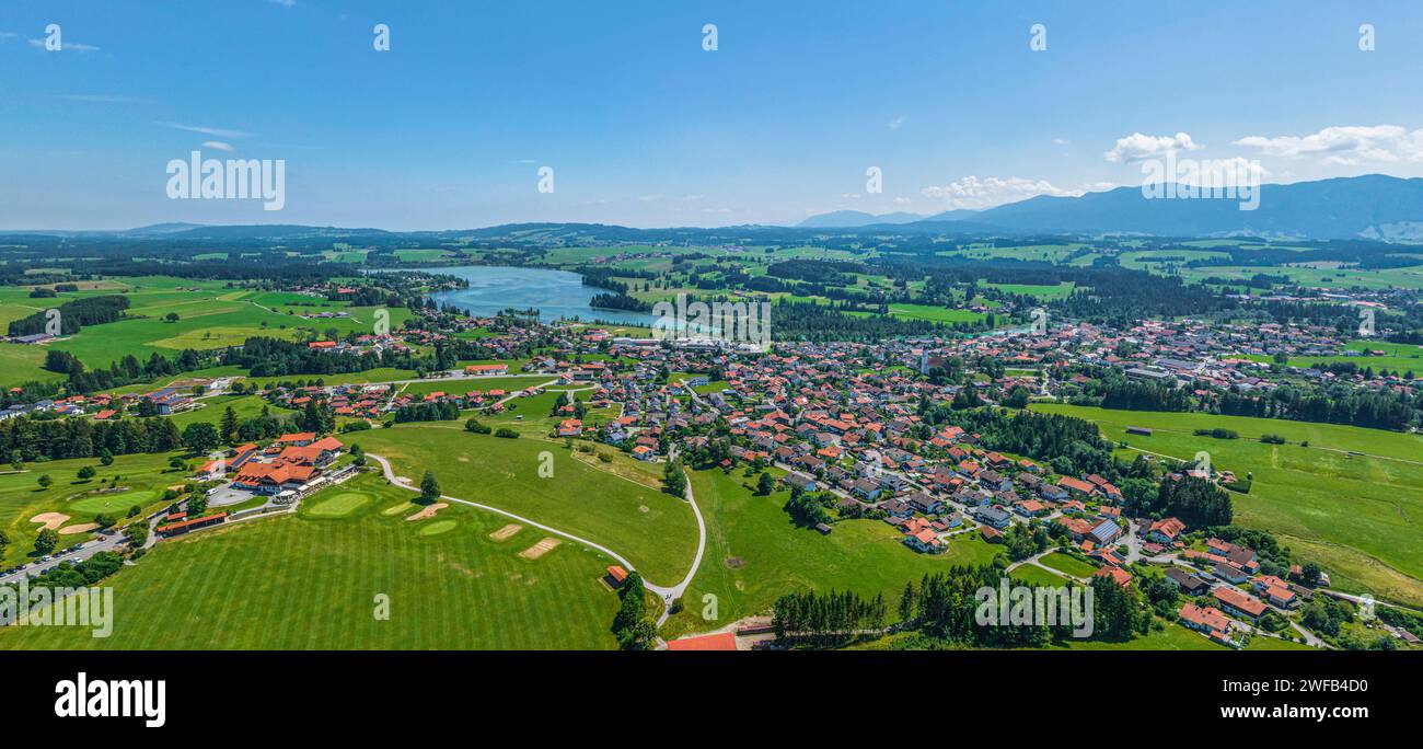 Lechbruck am See im Ostallgäu von oben Ausblick auf Lechbruck im ...