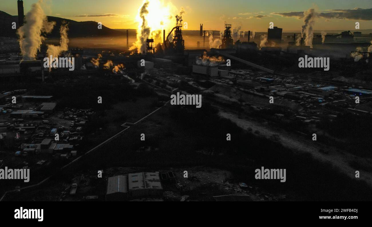 Aerial view port talbot steelworks hi-res stock photography and images ...