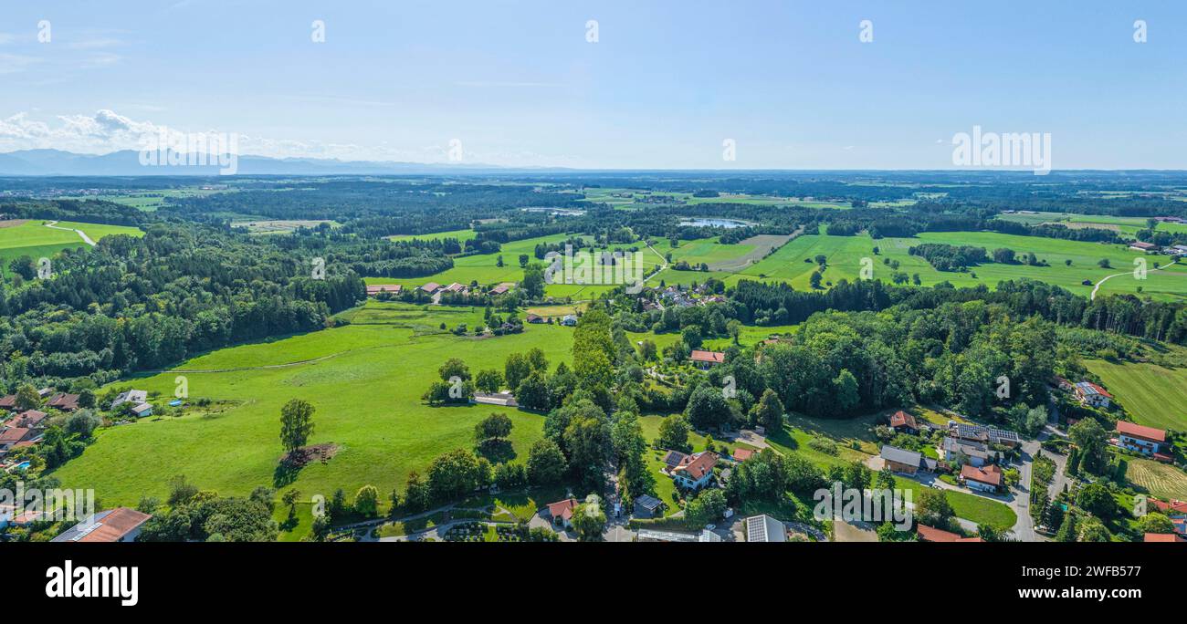 Die Gemeinde Amerang im oberbayerischen Chiemgau von oben Ausblick auf ...