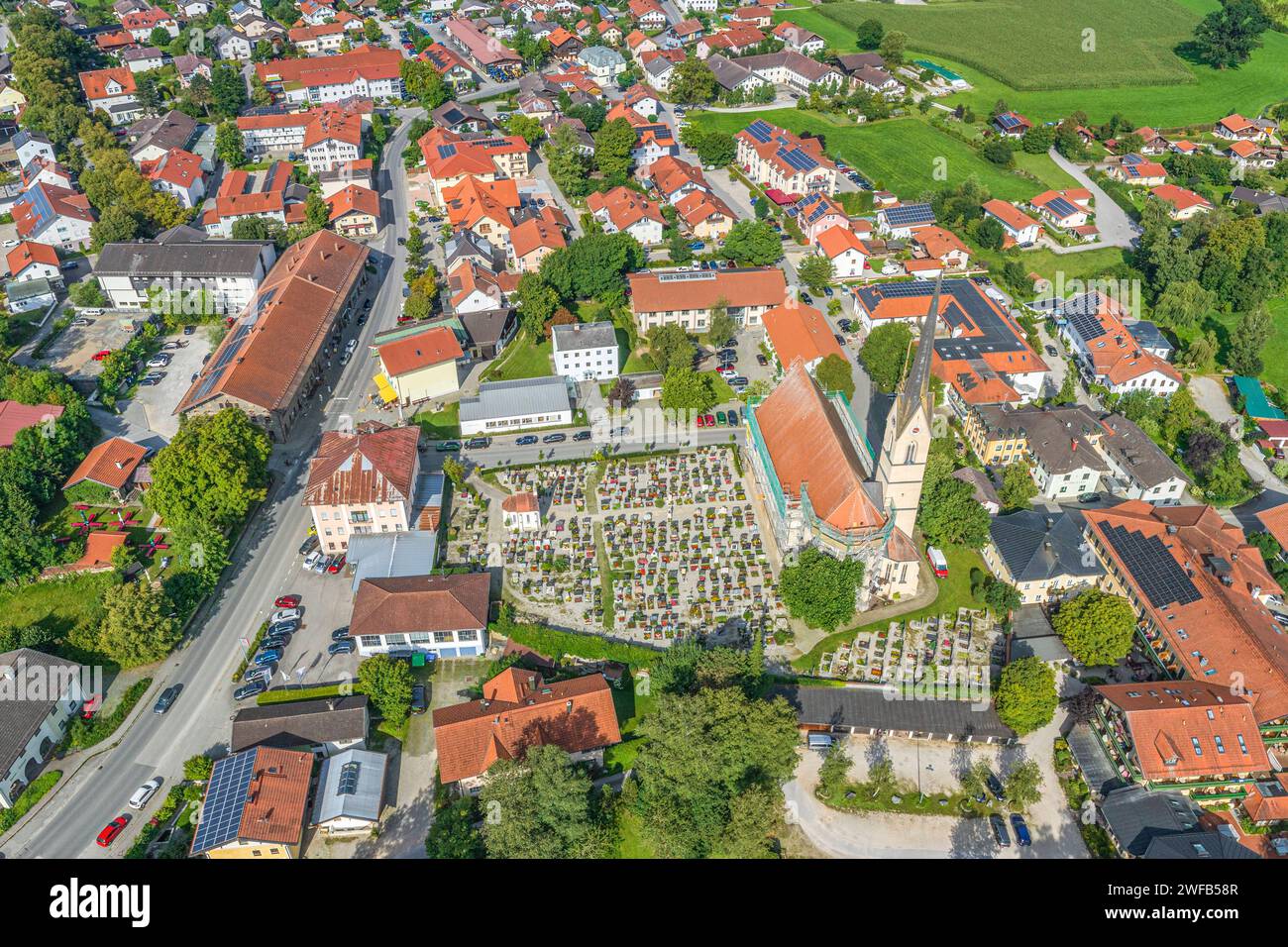 Ausblick auf Obing im Chiemgauer Alpenvorland Obing im oberbayerischen ...